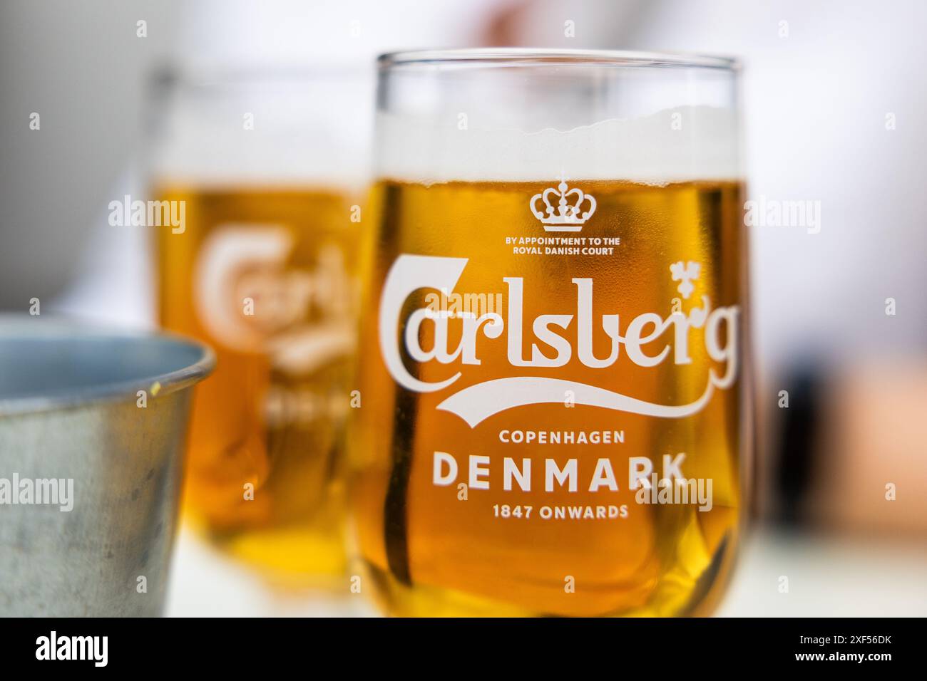 Daily life, Carlsberg beers in the city of Copenhagen, Denmark, during ...