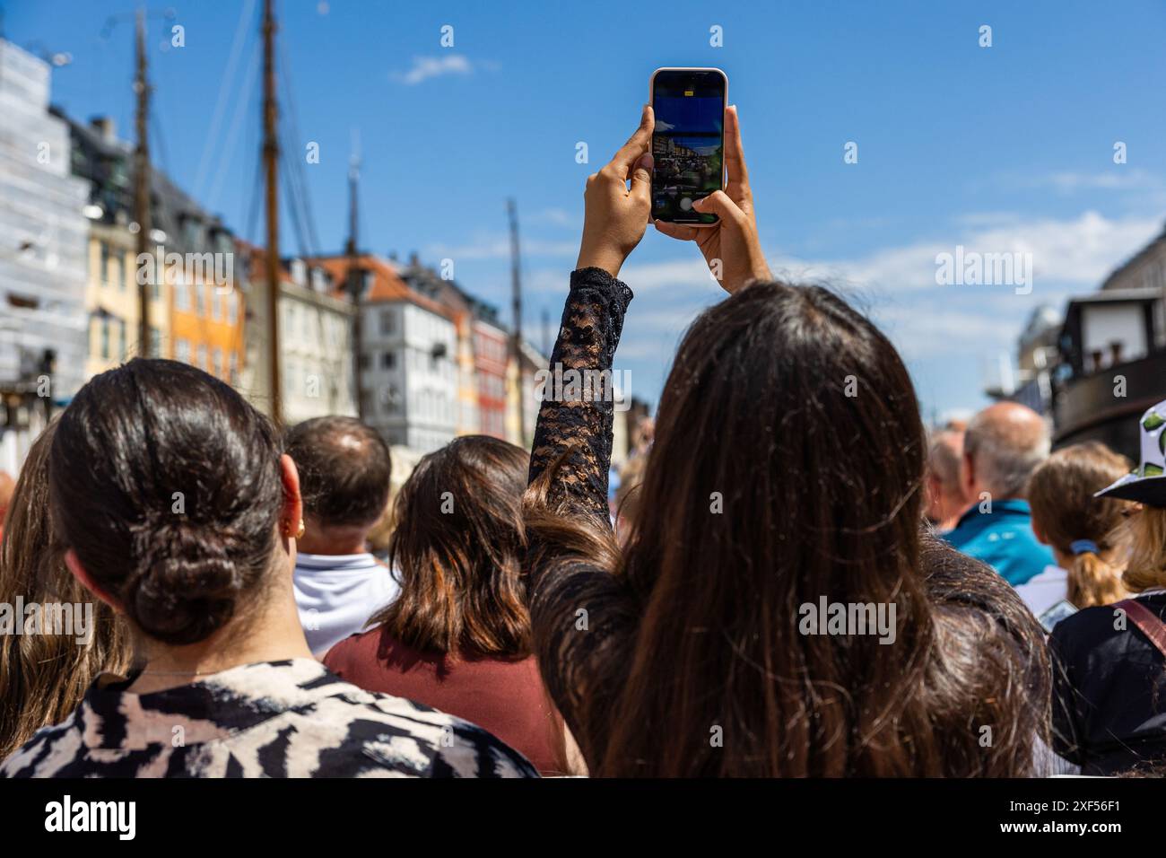 Daily life, Nyhavn in city of Copenhagen, Denmark, during Saturday ...