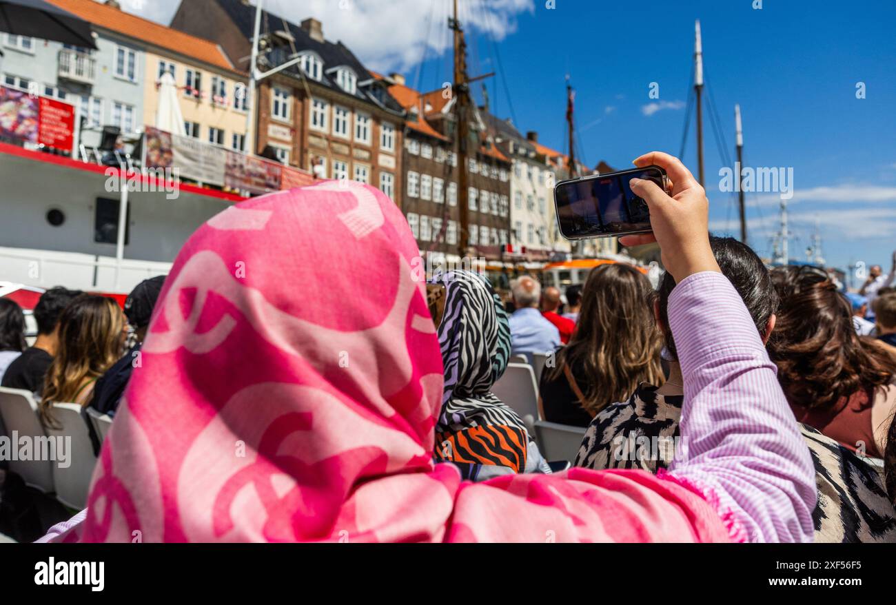 Daily life, Nyhavn in city of Copenhagen, Denmark, during Saturday ...