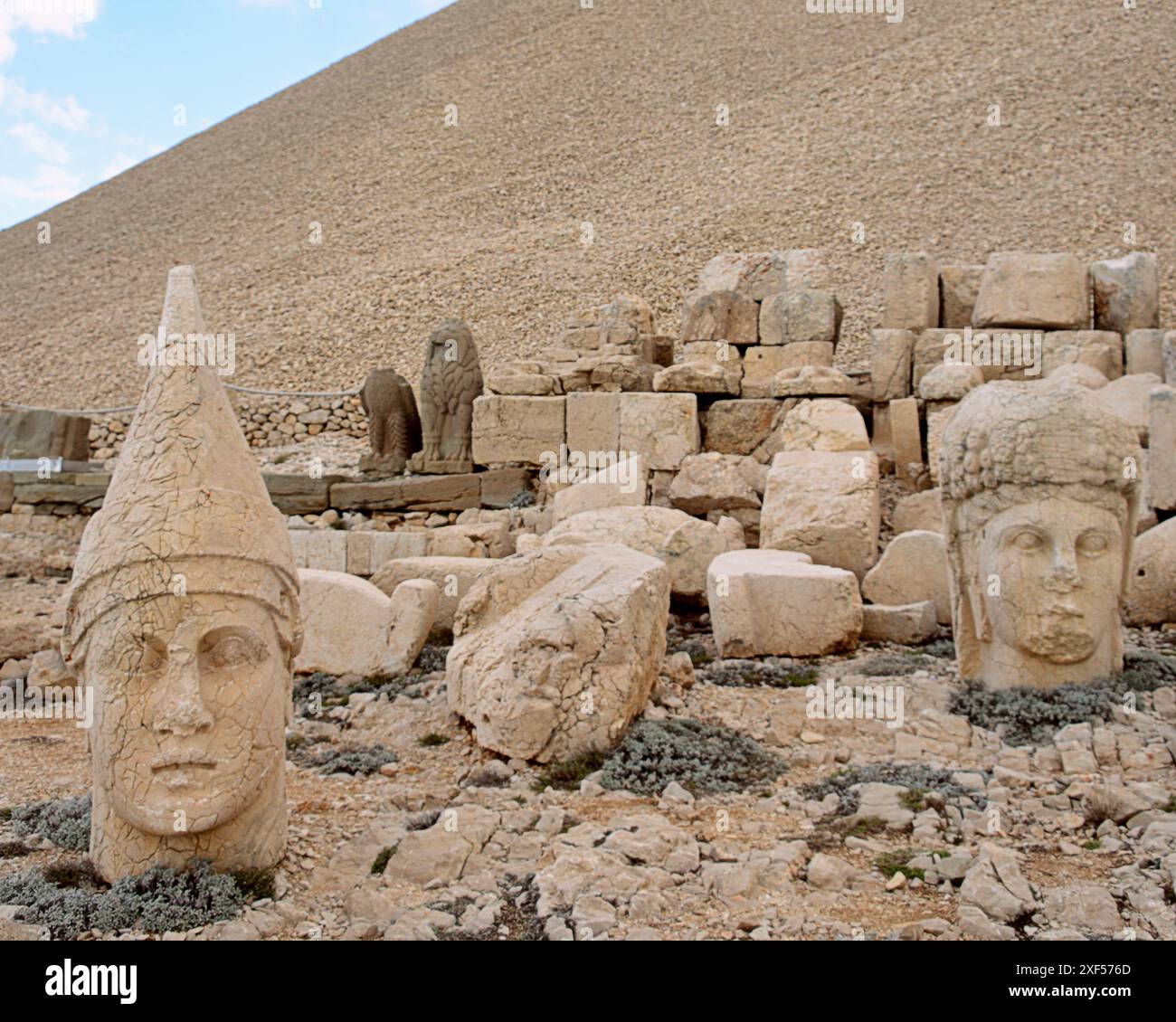 Mount Nemrut, on its summit stands the tomb sanctuary of King Antiochus ...