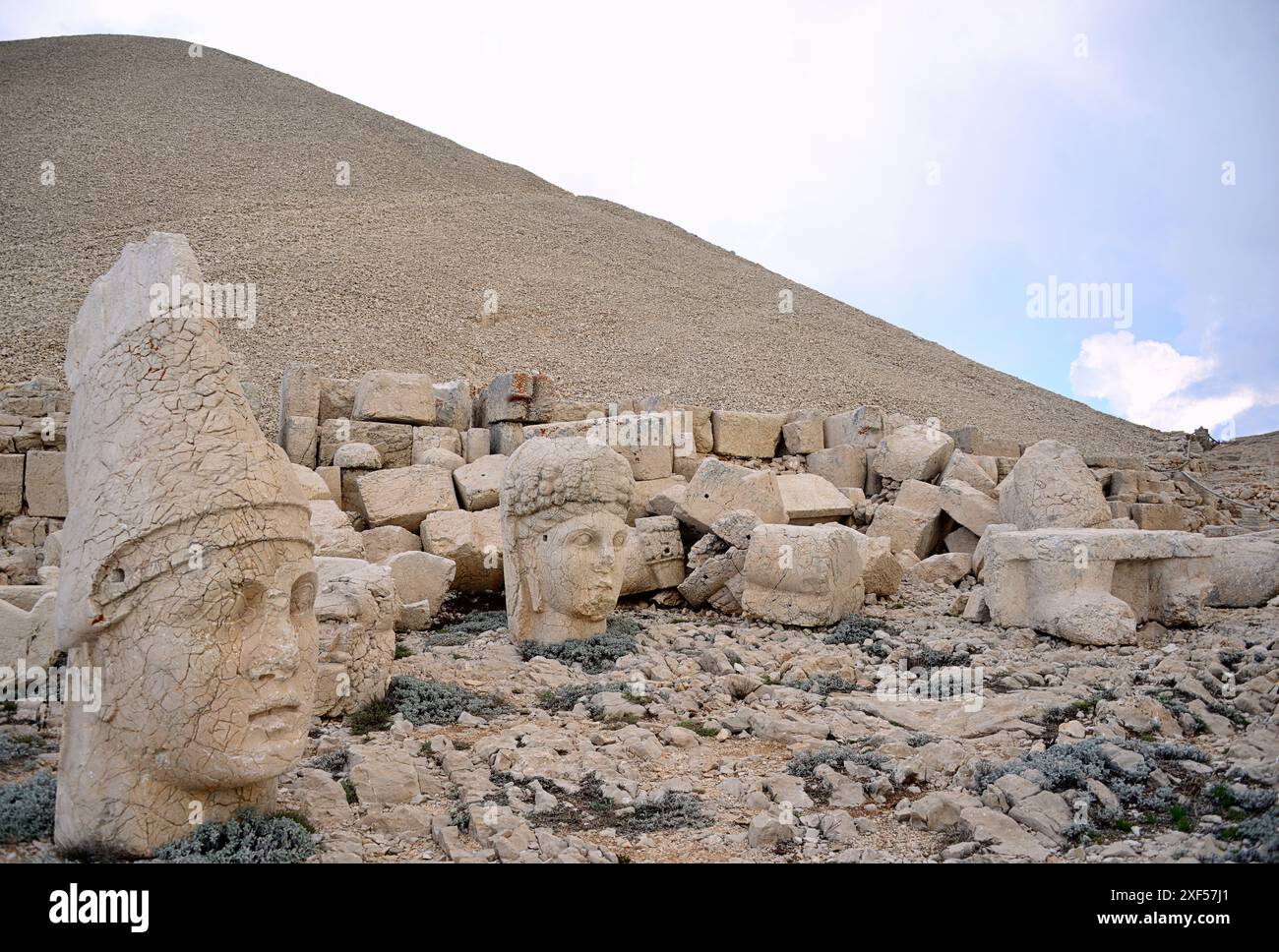 Mount Nemrut, on its summit stands the tomb sanctuary of King Antiochus ...