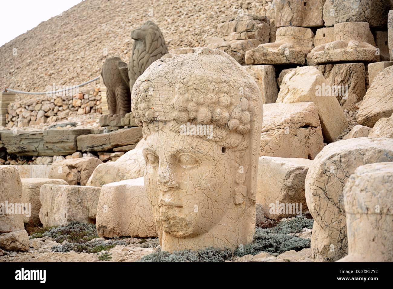 Mount Nemrut, on its summit stands the tomb sanctuary of King Antiochus ...