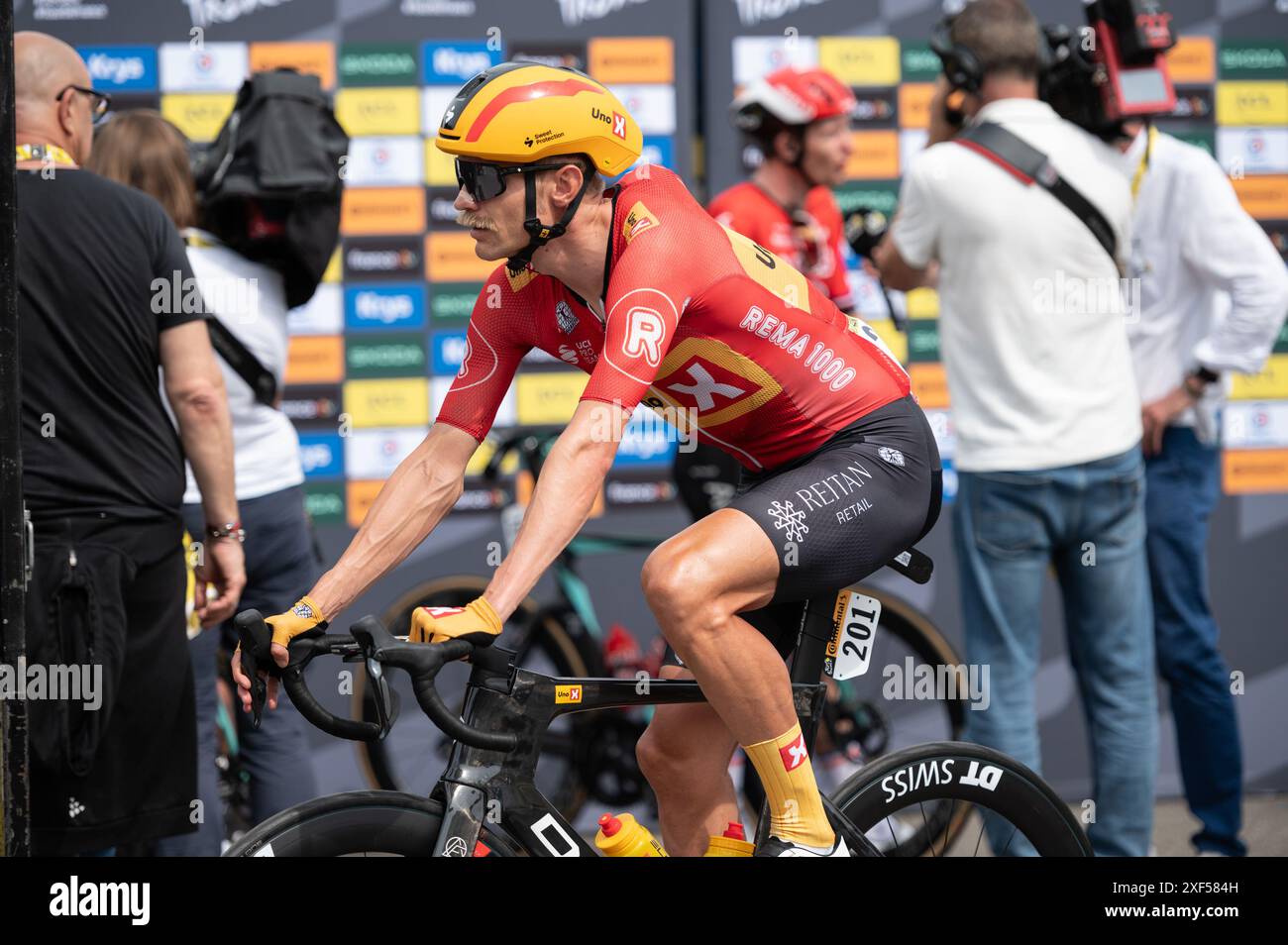 Magnus Cort Nielsen, Uno-X Mobility during Stage 3 - Start, Tour De France race in Piacenza ...