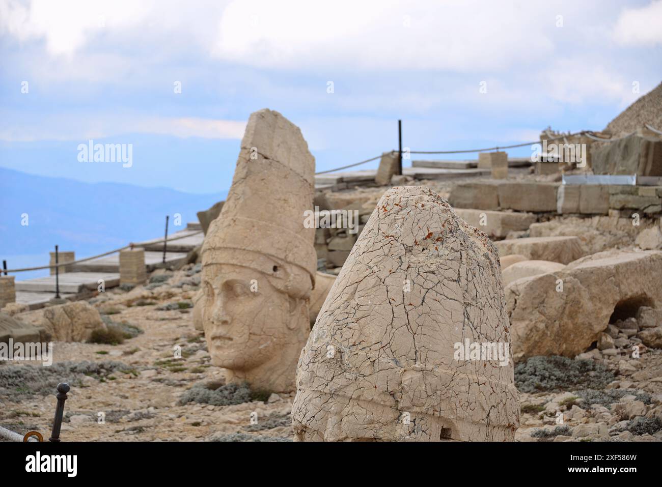 Mount Nemrut, on its summit stands the tomb sanctuary of King Antiochus ...