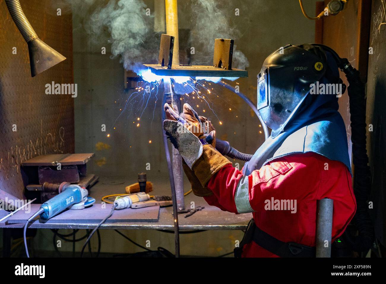 Methil, Scotland, UK. 1st July 2024. Apprentice welders practice their ...