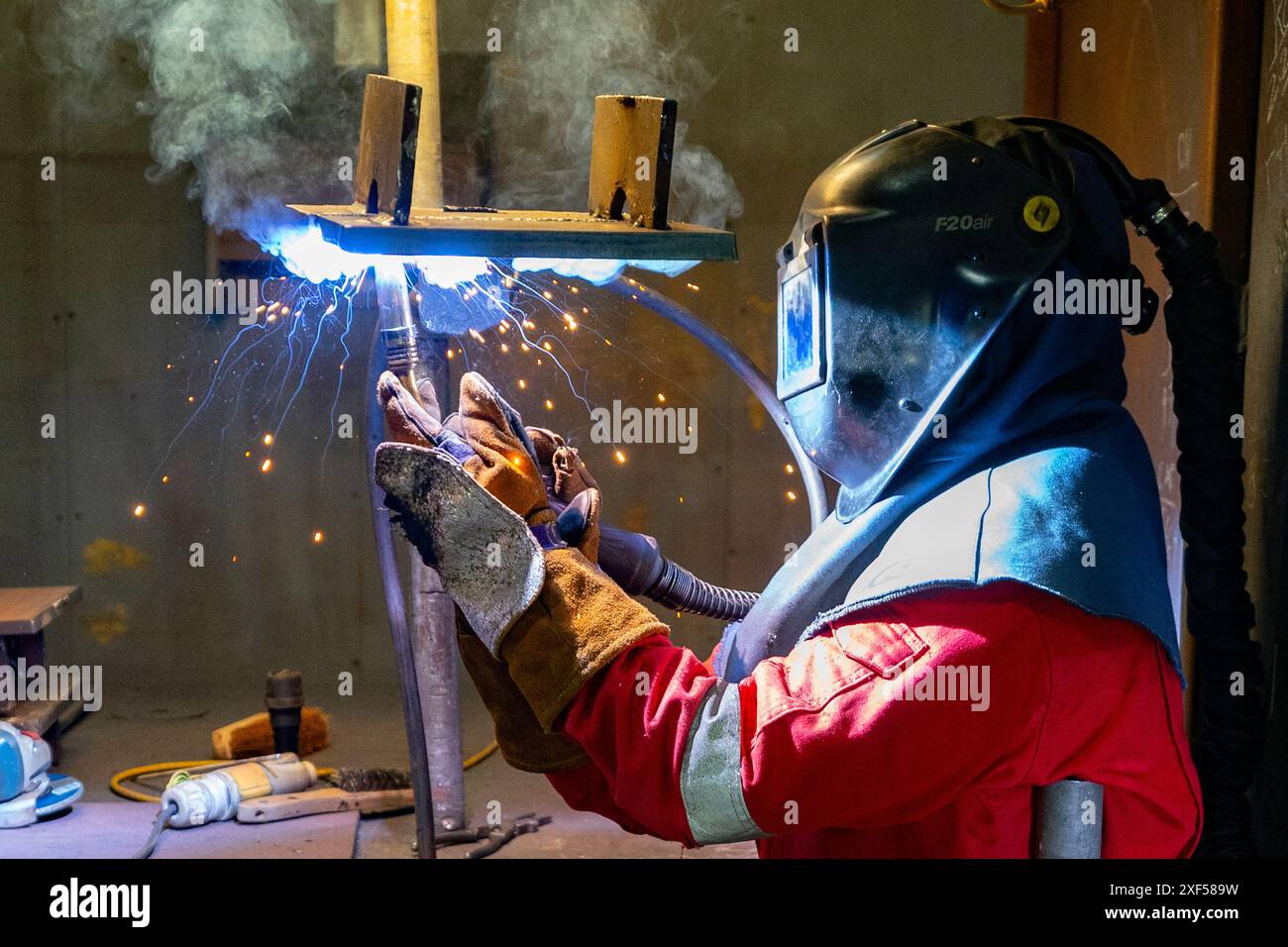 Methil, Scotland, UK. 1st July 2024. Apprentice welders practice their ...