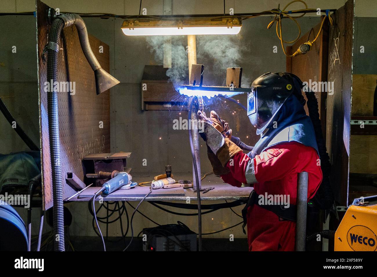 Methil, Scotland, UK. 1st July 2024. Apprentice welders practice their ...