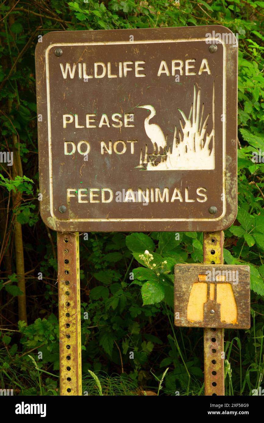 Wildlife area sign, Arcata Marsh and Wildlife Sanctuary, California ...