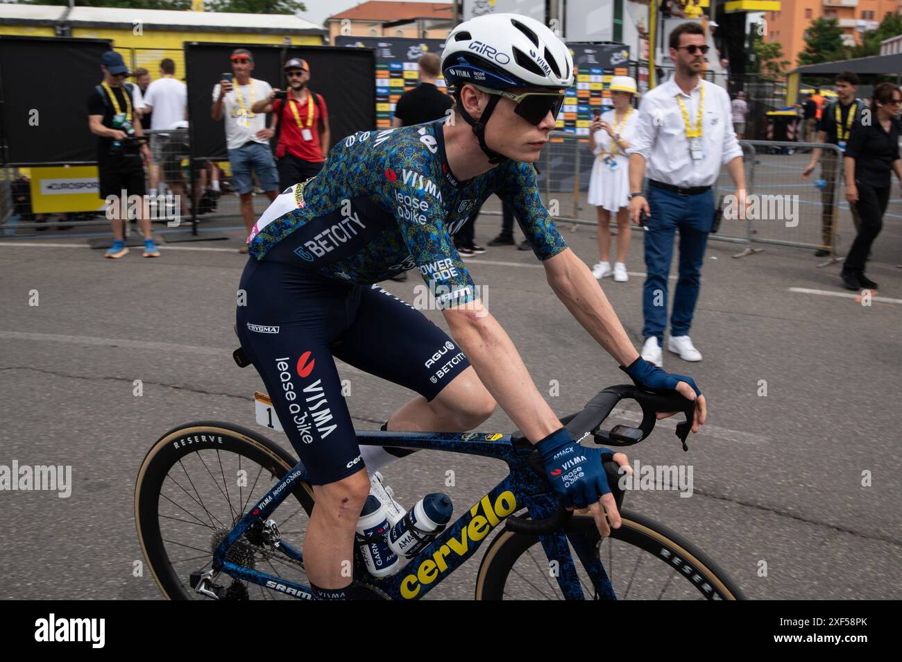 Jonas Vingegaard Hansen, Team Visma-Lease a Bike during Stage 3 - Start, Tour De France race in ...