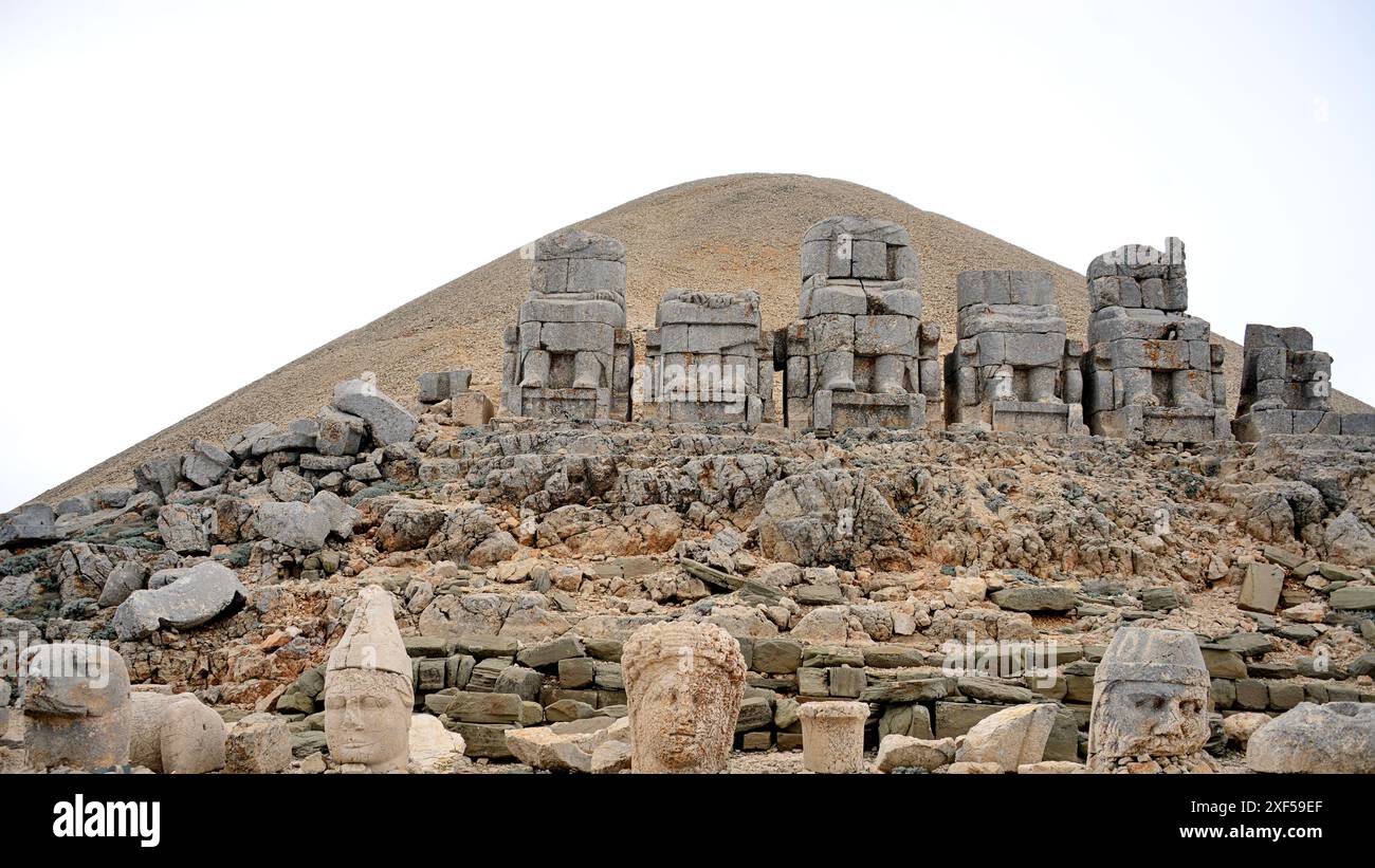 Mount Nemrut, on its summit stands the tomb sanctuary of King Antiochus ...