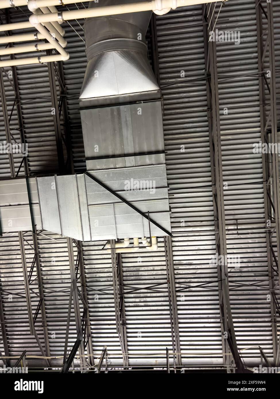 HVAC Ducts and Pipes in World Arena Building Ceiling Stock Photo - Alamy