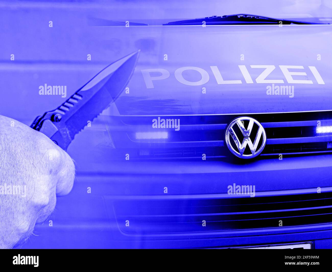 Messerangriff Symbolbild Messer mit Faust im Hintergrund ein ...