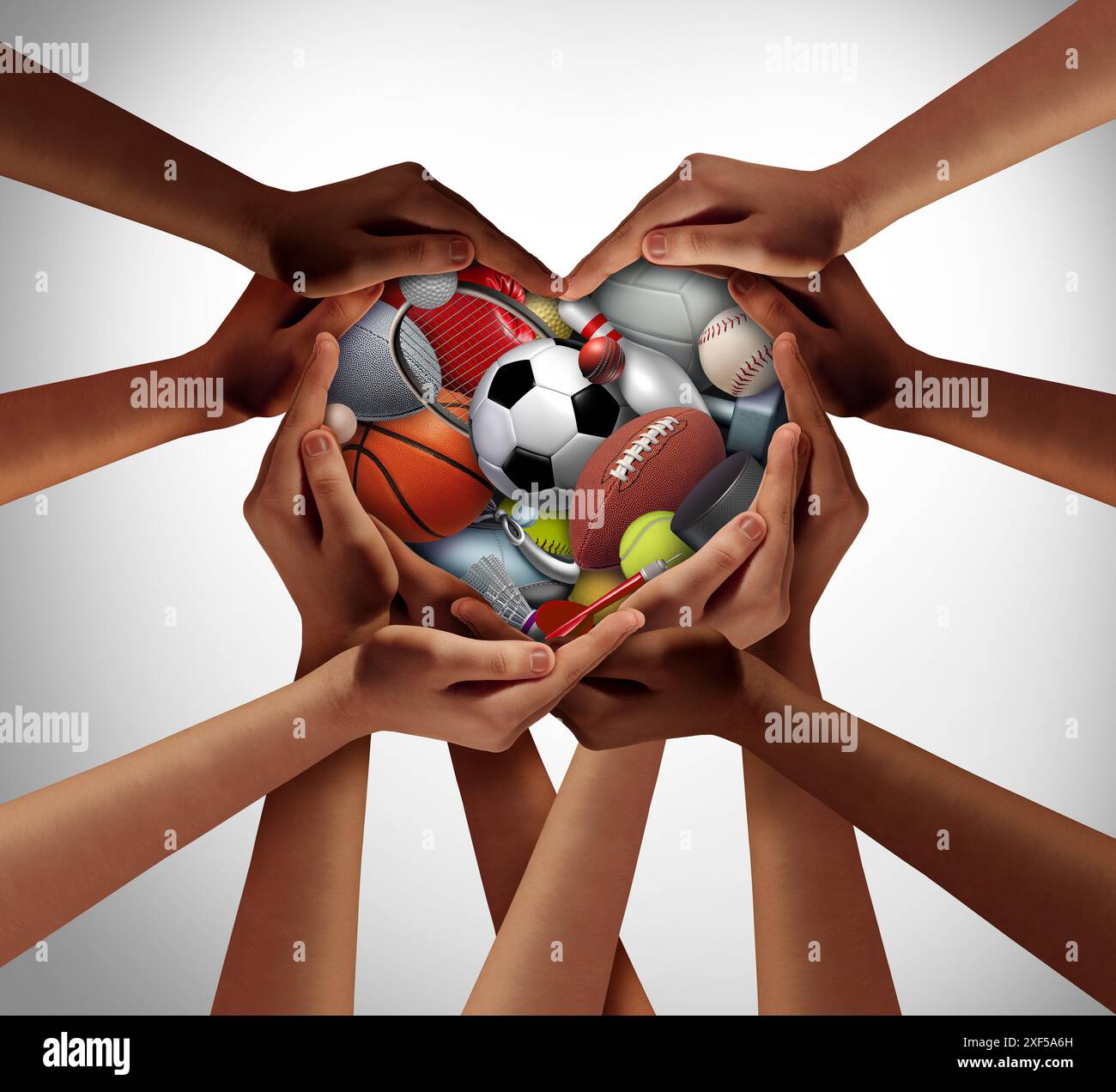 Community Sports Love and group exercise or Physical Fitness as a ...