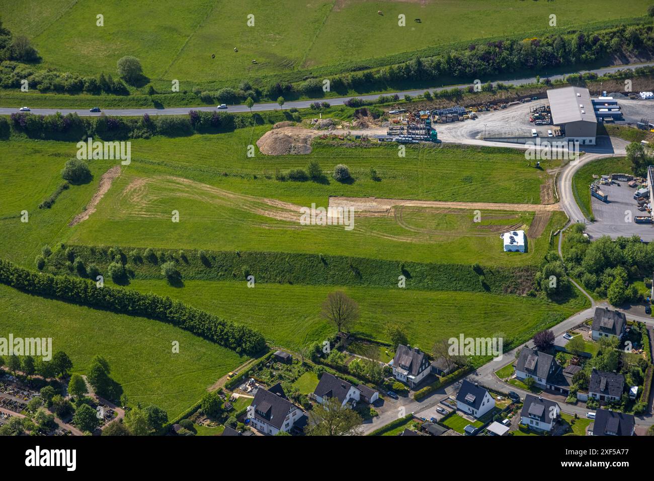 Aerial view, construction site on Hans-Körling-Straße, Bigge, Olsberg ...