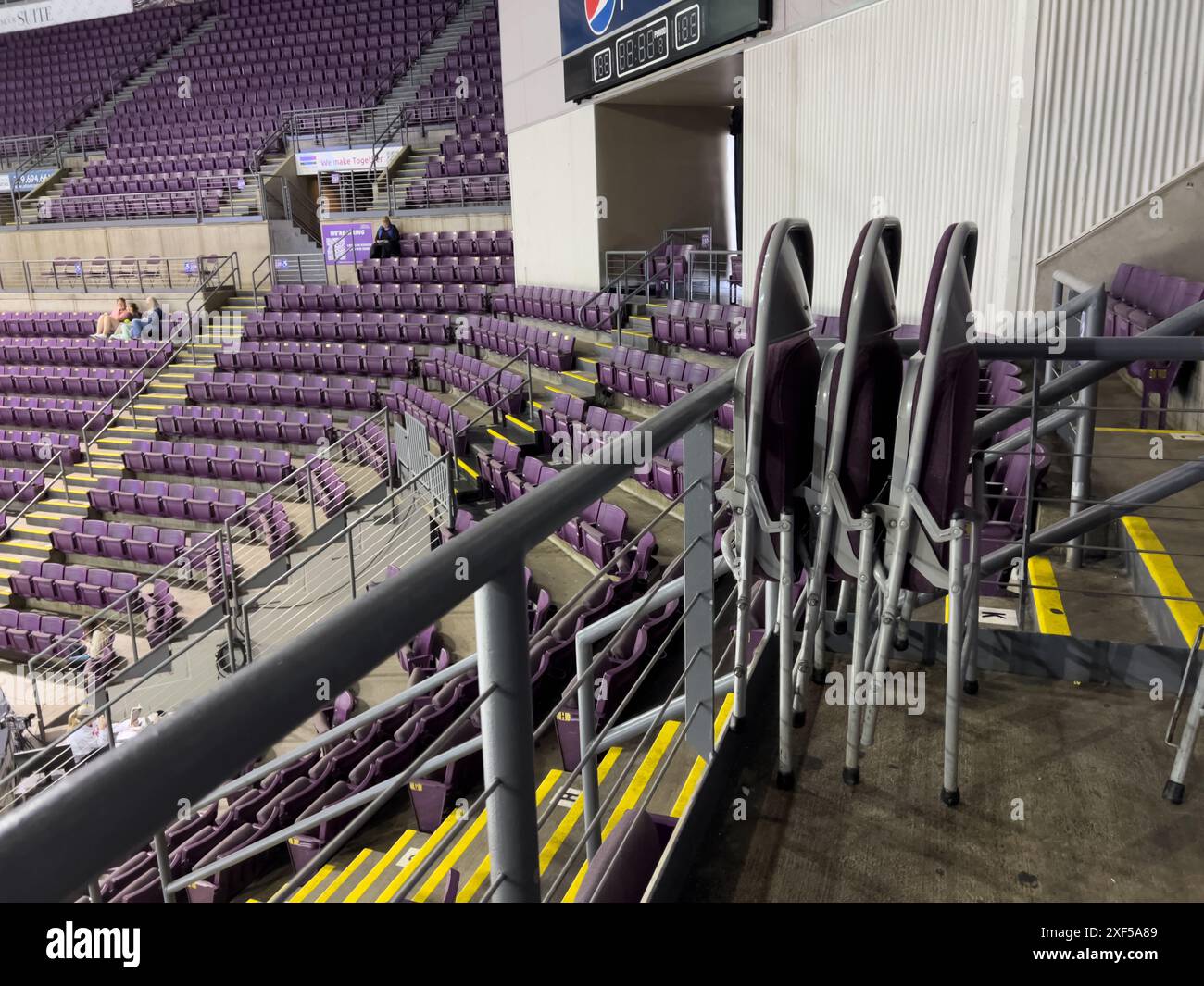 Rows of Purple Seats in World Arena Building Stock Photo - Alamy