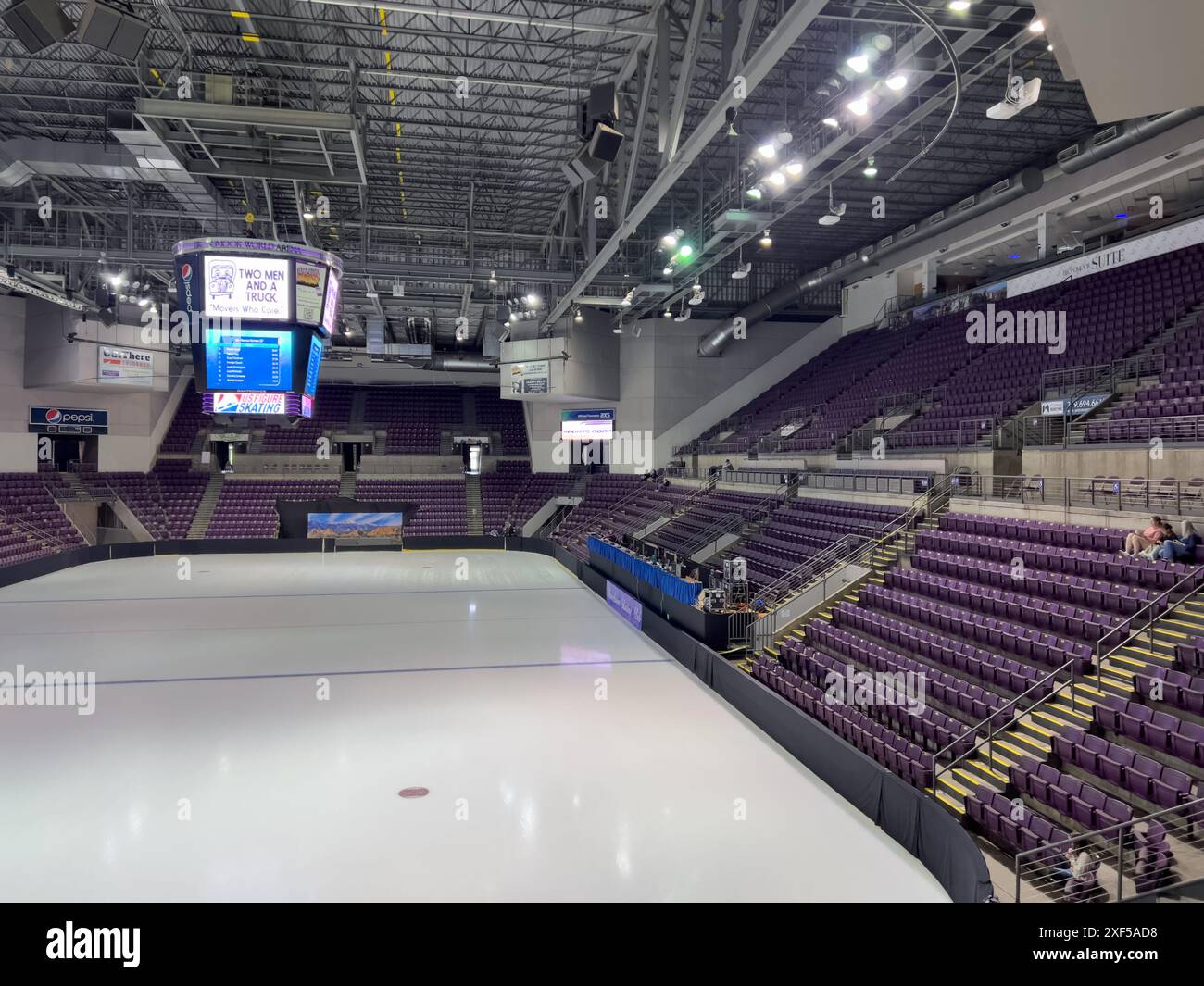 Ice Rink in World Arena Building with Empty Seating Stock Photo - Alamy