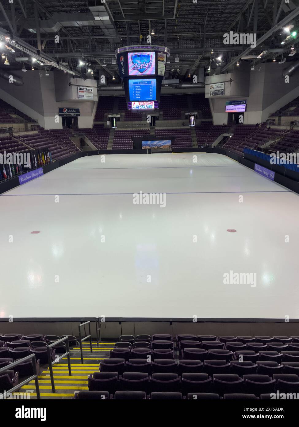 Ice Rink in World Arena Building with Empty Seating Stock Photo - Alamy