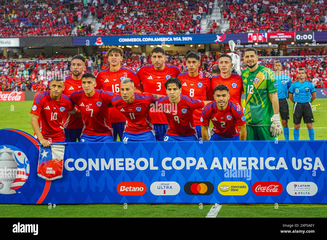 Orlando, Florida, USA, June 20, 2024, Chile starting lineup Photo ...