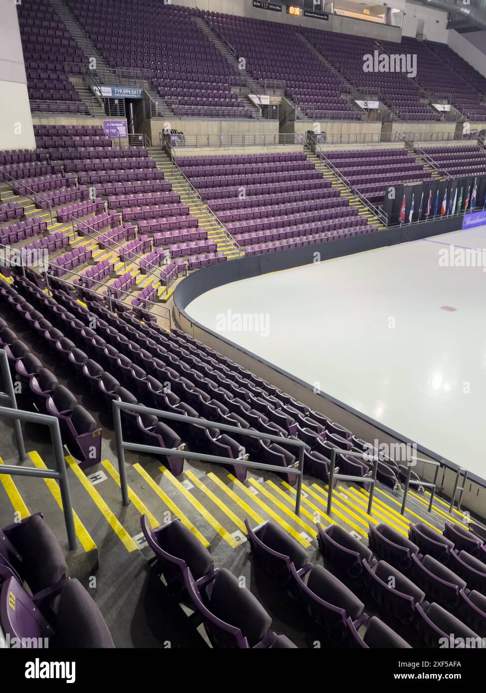 Ice Rink in World Arena Building with Empty Seating Stock Photo - Alamy
