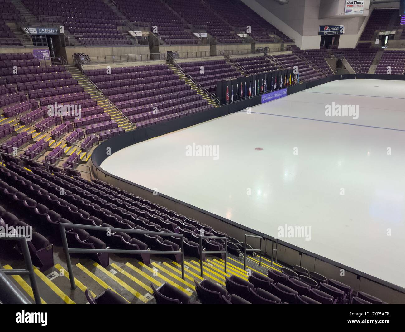 Ice Rink in World Arena Building with Empty Seating Stock Photo - Alamy