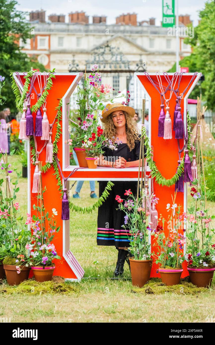 London, UK. 1st July, 2024. The RHS Sign created by Sohie Powell with ...