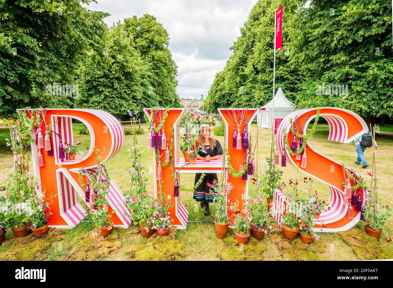 London, UK. 1st July, 2024. The RHS Sign created by Sohie Powell with ...