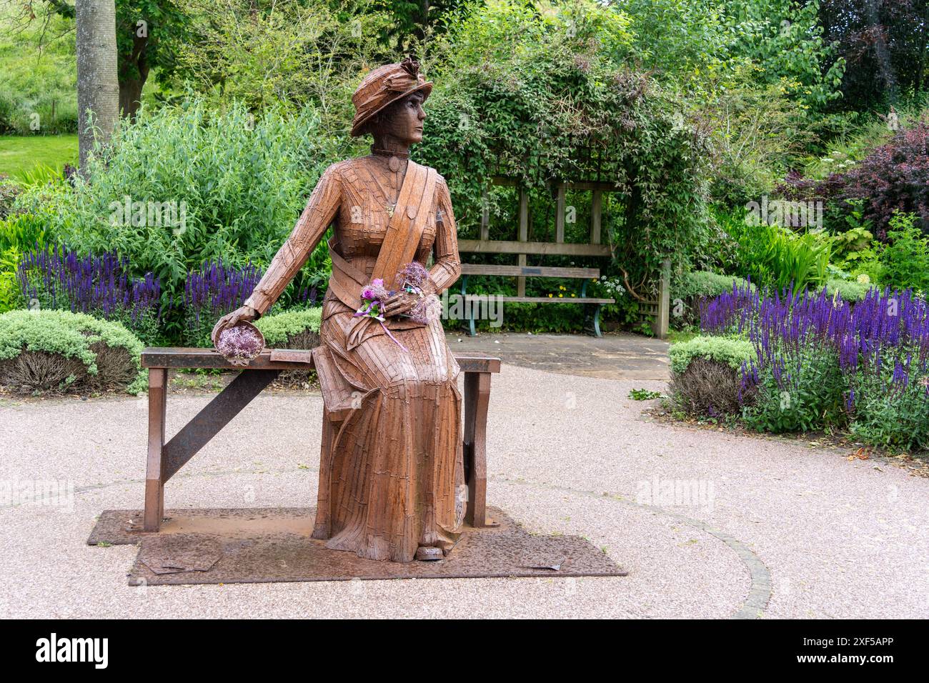 Morpeth, Northumberland, UK.Statue of suffragette Emily Wilding Davison ...