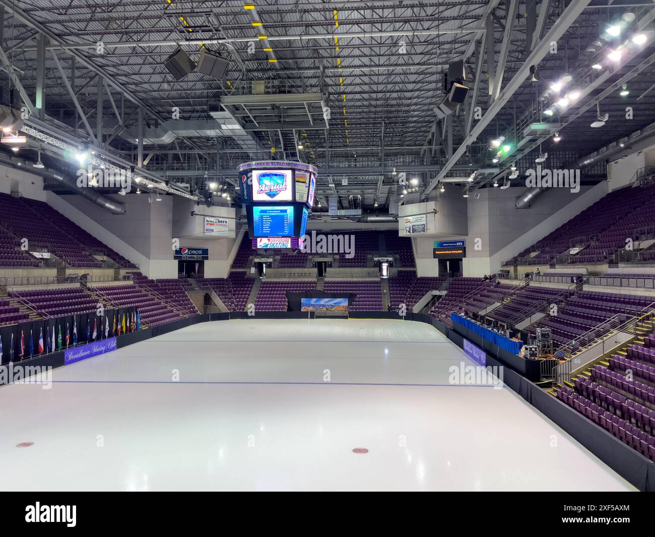 Ice Rink in World Arena Building with Empty Seating Stock Photo - Alamy