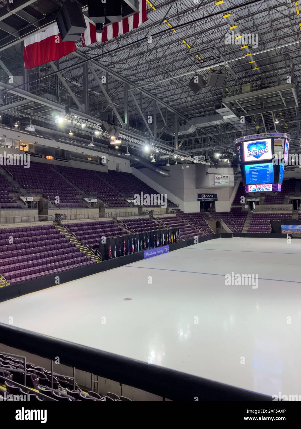 Ice Rink in World Arena Building with Empty Seating Stock Photo - Alamy