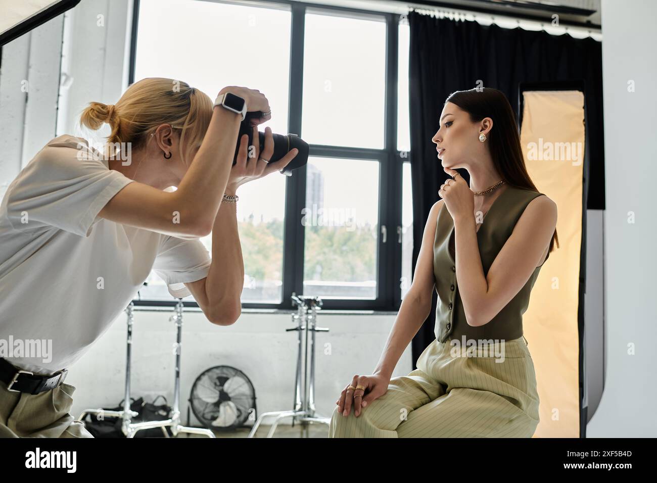 Professional photographer camera captures hi-res stock photography and ...
