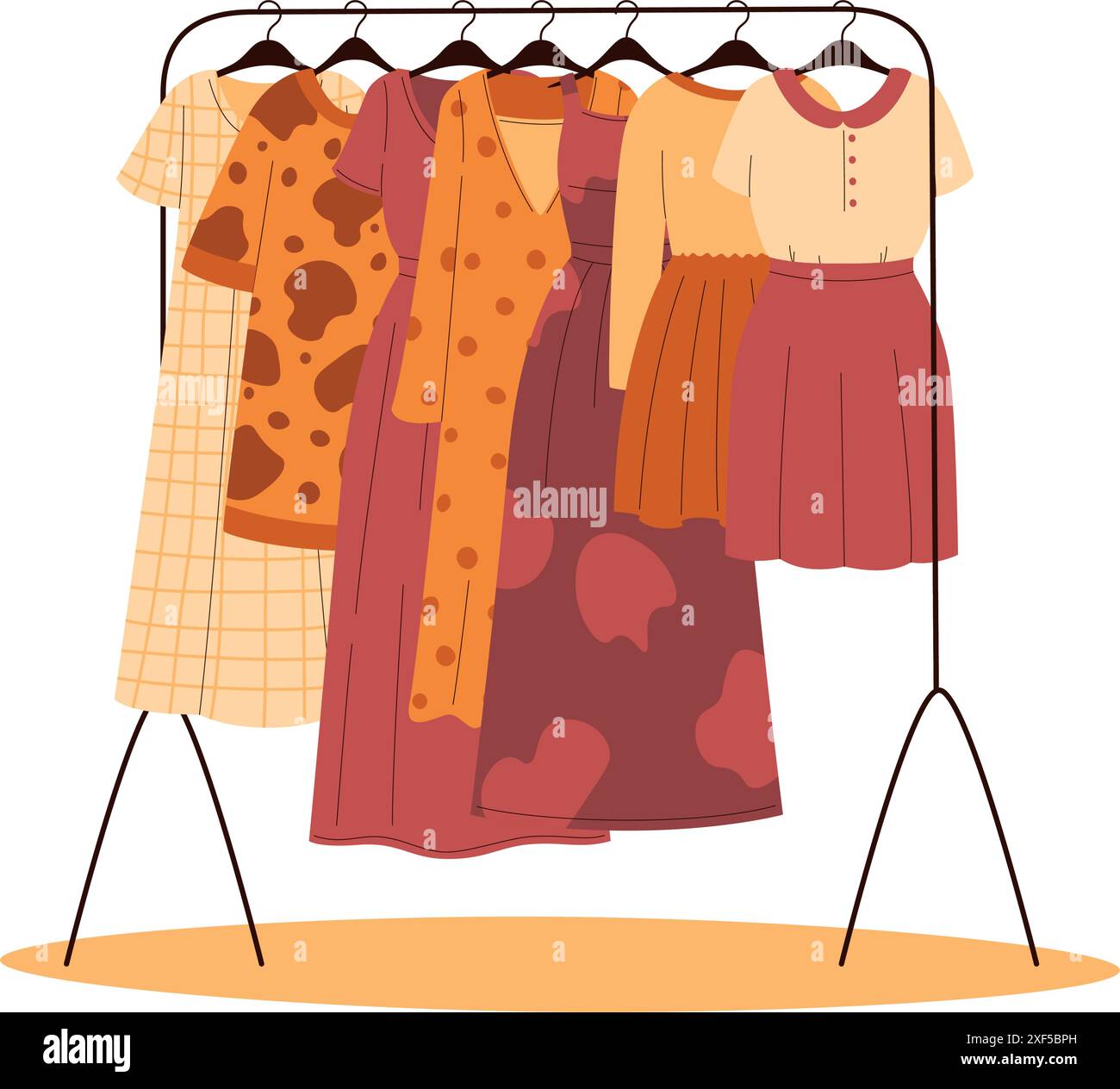 Clothing rack summer dresses Stock Vector Images - Alamy