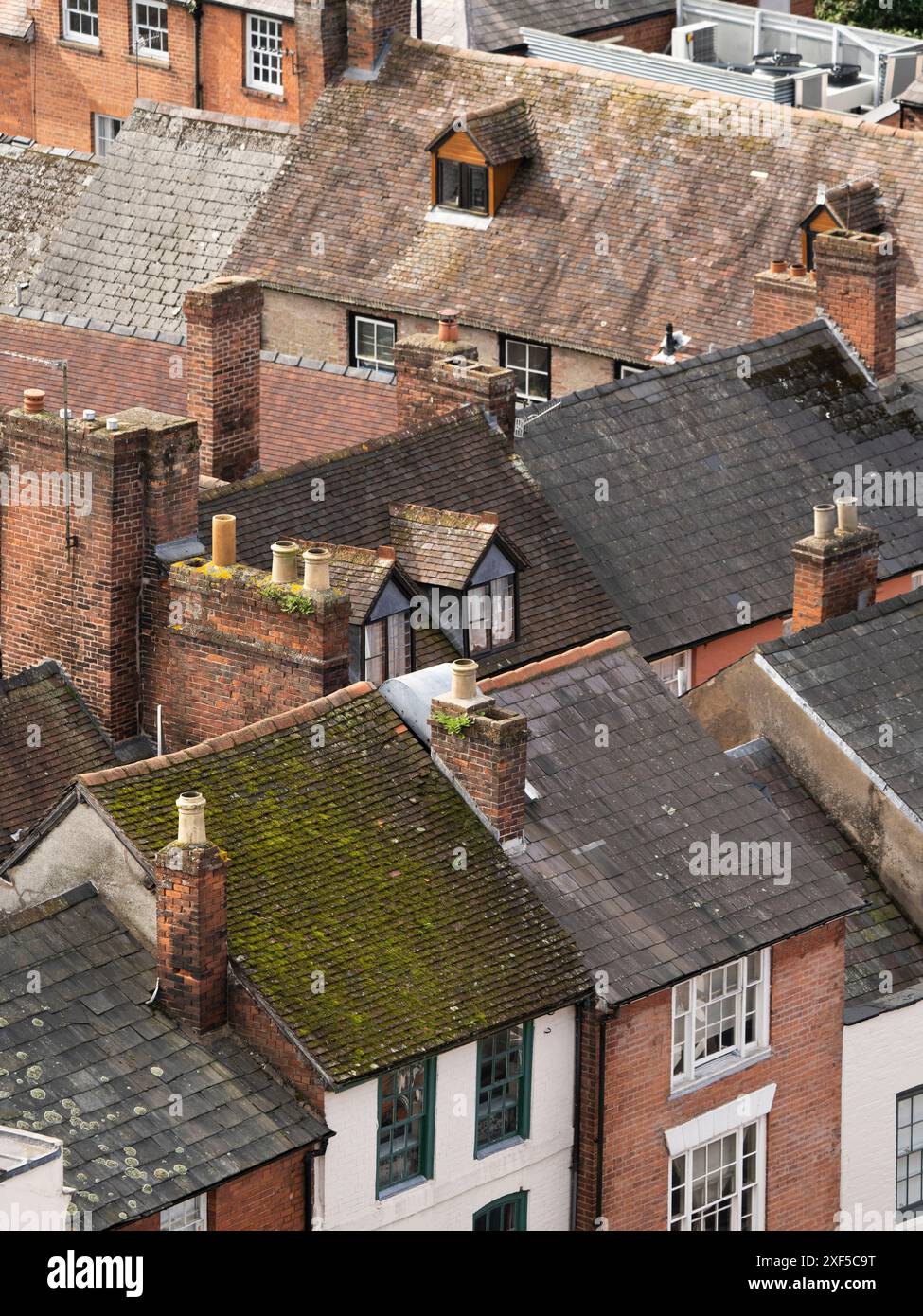 The rooftops of Ludlow viewed from St Laurence's Church, Ludlow ...