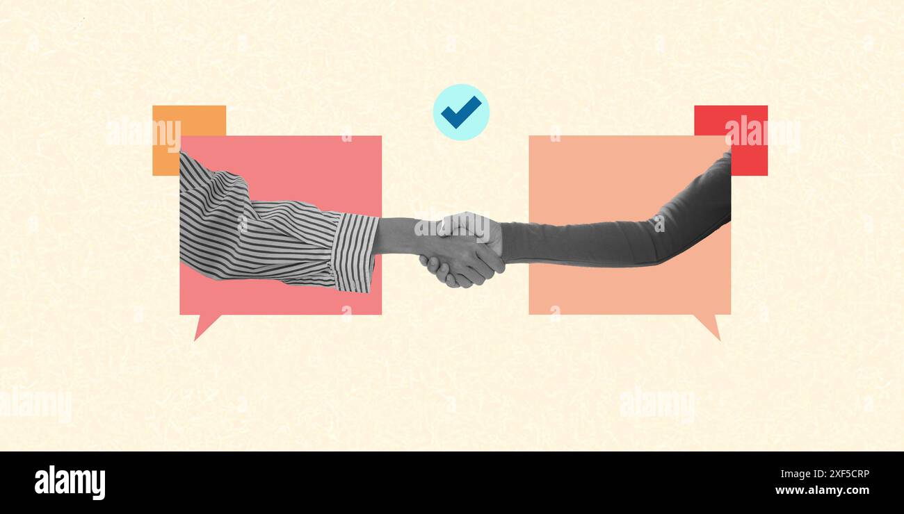 Business Handshake Deal Collage Photo Concept Professional Agreement ...
