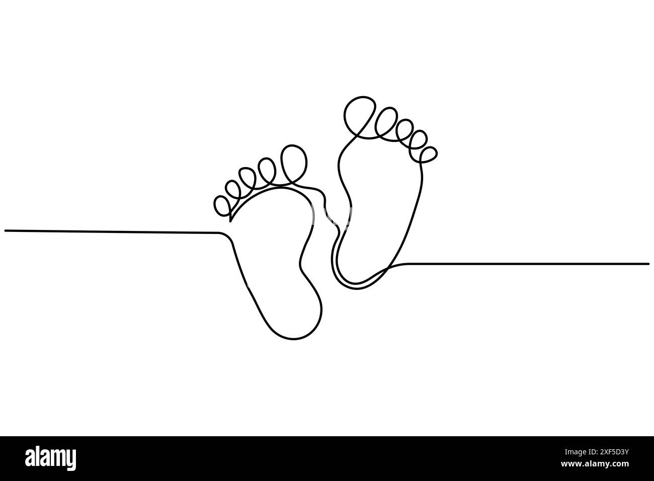 Foot sole continuous one line drawing of isolated outline vector ...