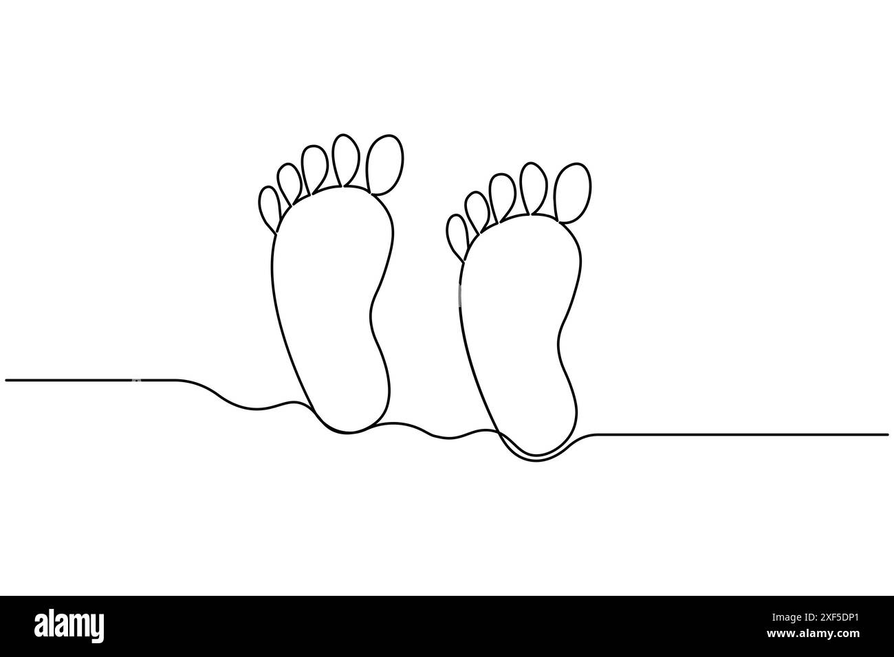Foot sole continuous one line drawing of isolated outline vector ...