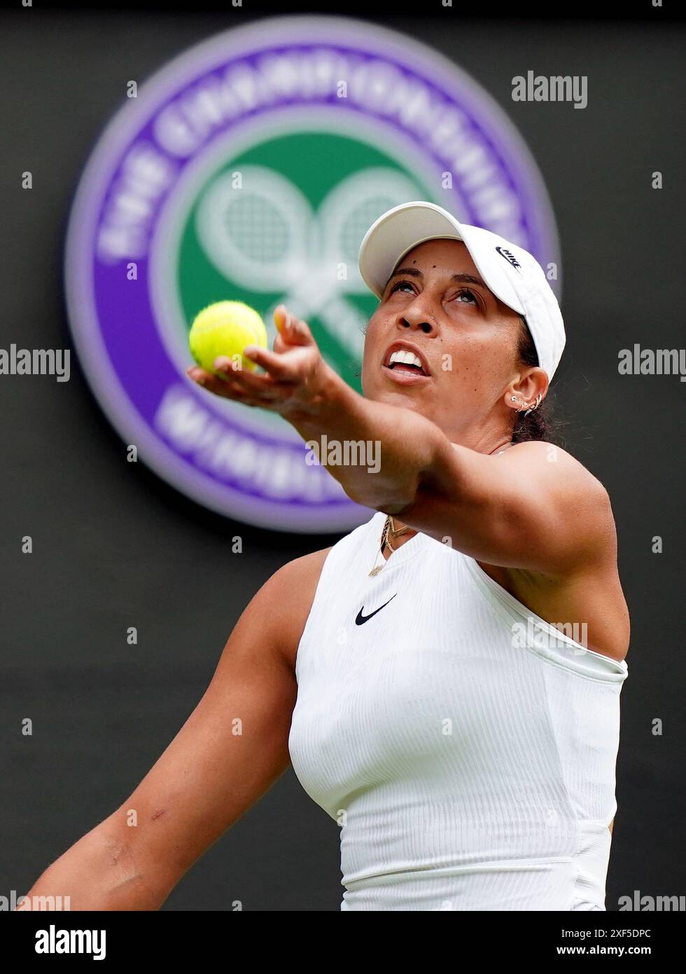 Madison Keys during her match against Martina Trevisan (not pictured ...