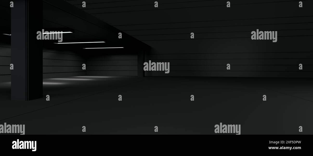 minimalist dark abstract interior design. Underground Studio, Hallway ...