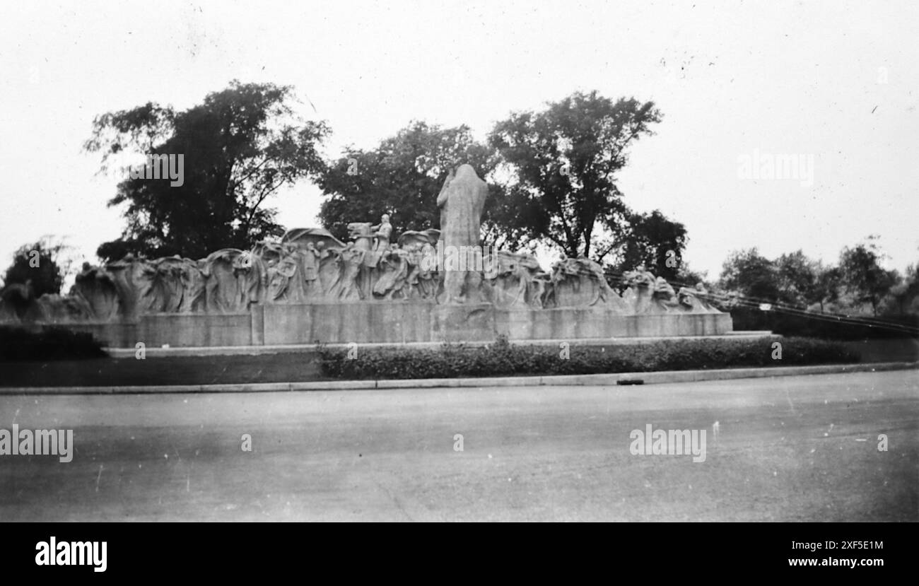 Landmark: A monument in Chicago Park, The Fountain of Time, c1920. From ...