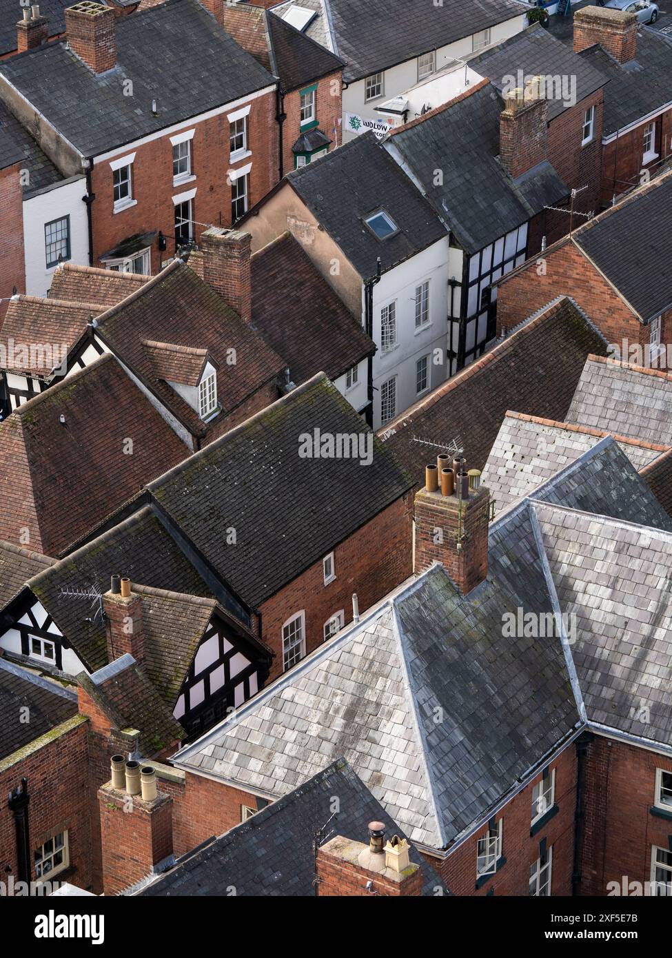 The rooftops of Ludlow viewed from St Laurence's Church, Ludlow ...