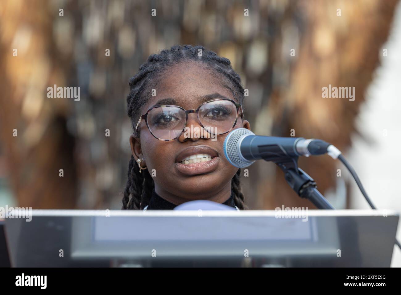 Southend on Sea, UK. 1st Jul, 2024. Spoken word artist Carrissa Baxter ...