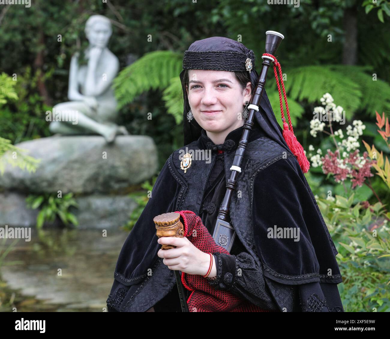 London, UK. 01st July, 2024. A female bagpipe player with the Royal ...