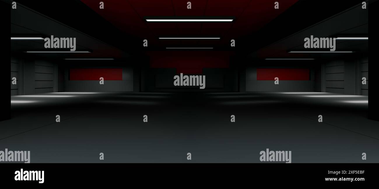 minimalist dark abstract interior design. Underground Studio, Hallway ...