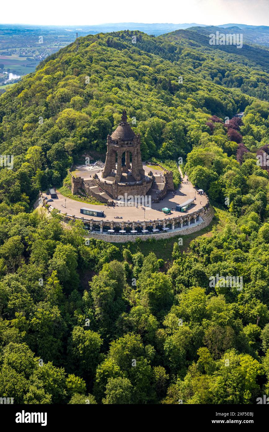 Aerial view, Kaiser Wilhelm Monument, cultural monument, visitor center ...