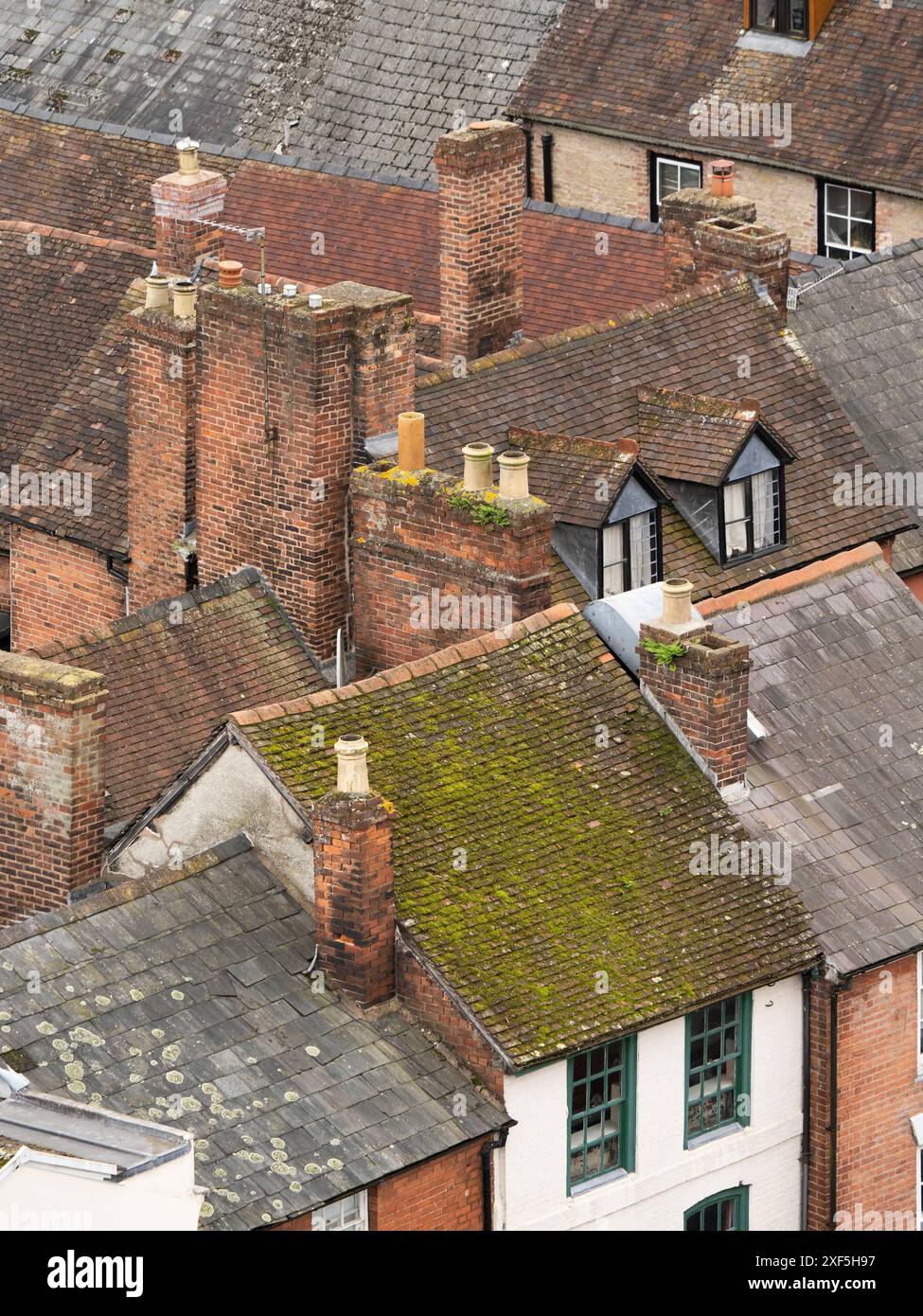 The rooftops of Ludlow viewed from St Laurence's Church, Ludlow ...