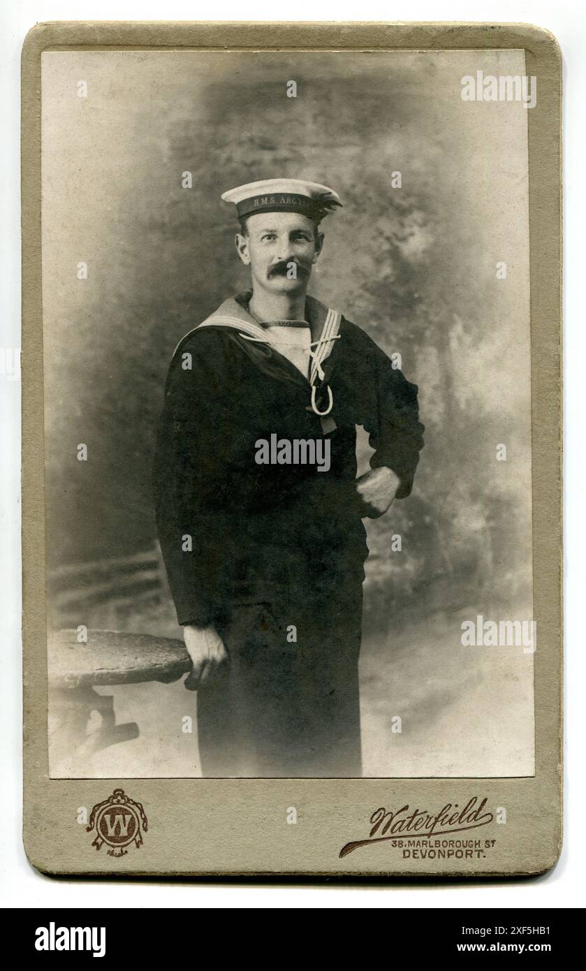 Devon. Circa. 1906 – A cabinet portrait photograph of a British sailor ...
