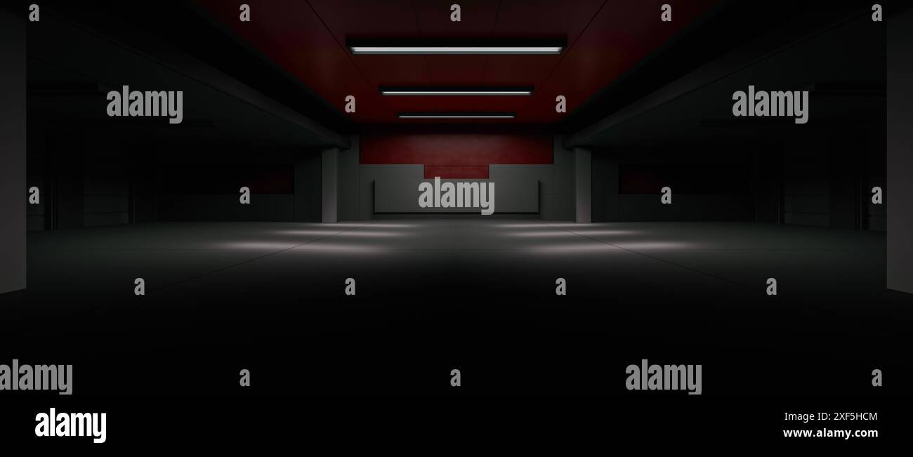 minimalist dark abstract interior design. Underground Studio, Hallway ...