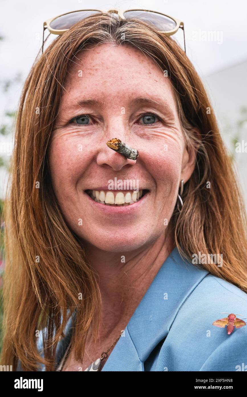 London, UK. 01st July, 2024. Garden designer and moth expert Sarah ...