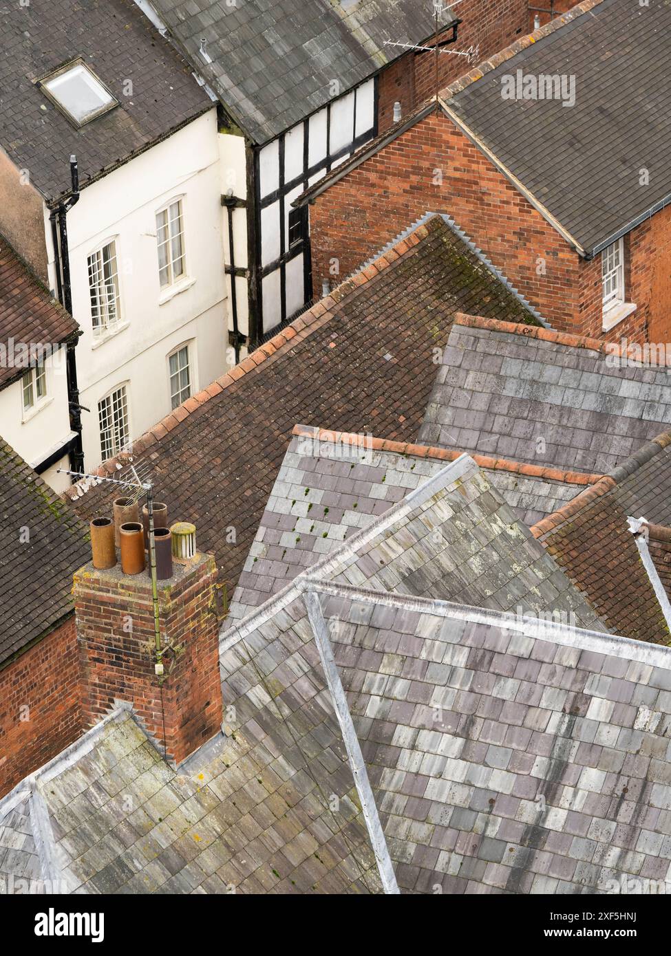The rooftops of Ludlow viewed from St Laurence's Church, Ludlow ...