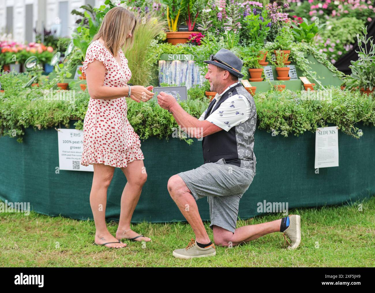 London, UK. 01st July, 2024. Lee Norbury of Plants Let's Grow proposes ...