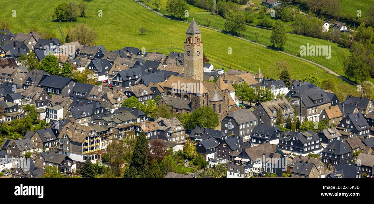 Catholic church st alexander and historic houses hi-res stock ...